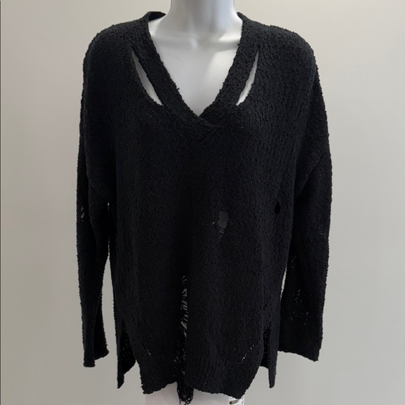 Fate | Sweaters | Fate Black Distressed Vneck Sweater | Poshmark